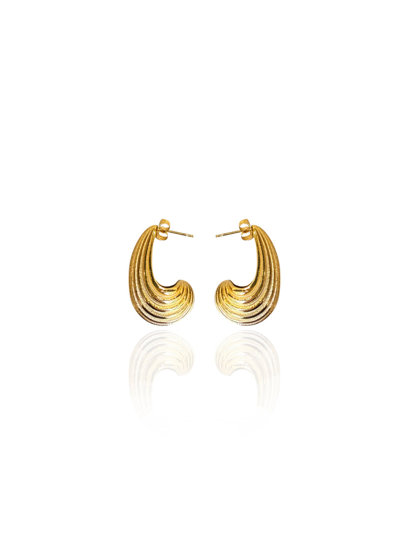 WAVE DROP EARRINGS GOLD
